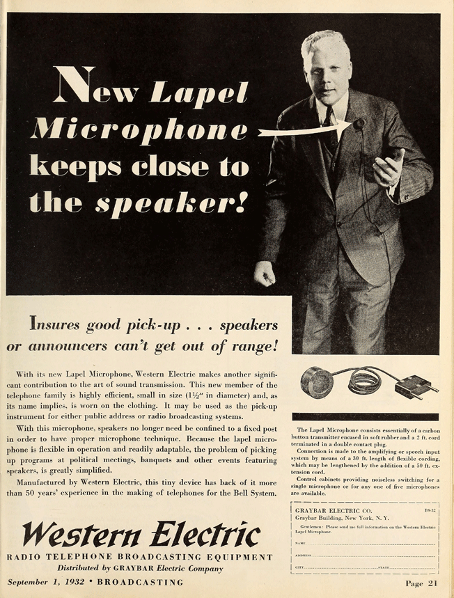MIicrophone of the month September 2024 -Western Electric 619 Lapel ...